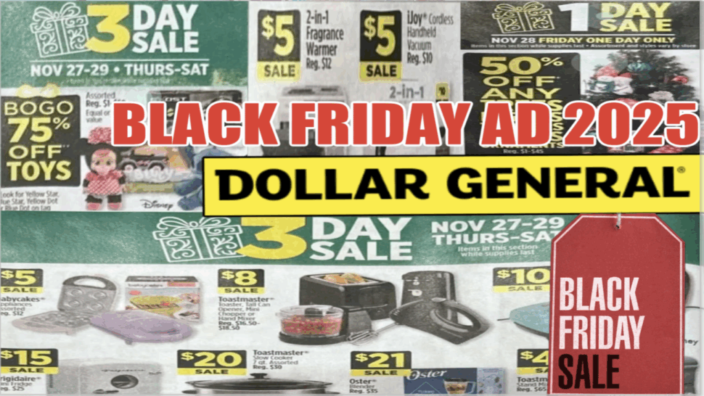 DOLLAR GENERAL 2025 BLACK FRIDAY AD – Savvy Coupon Shopper